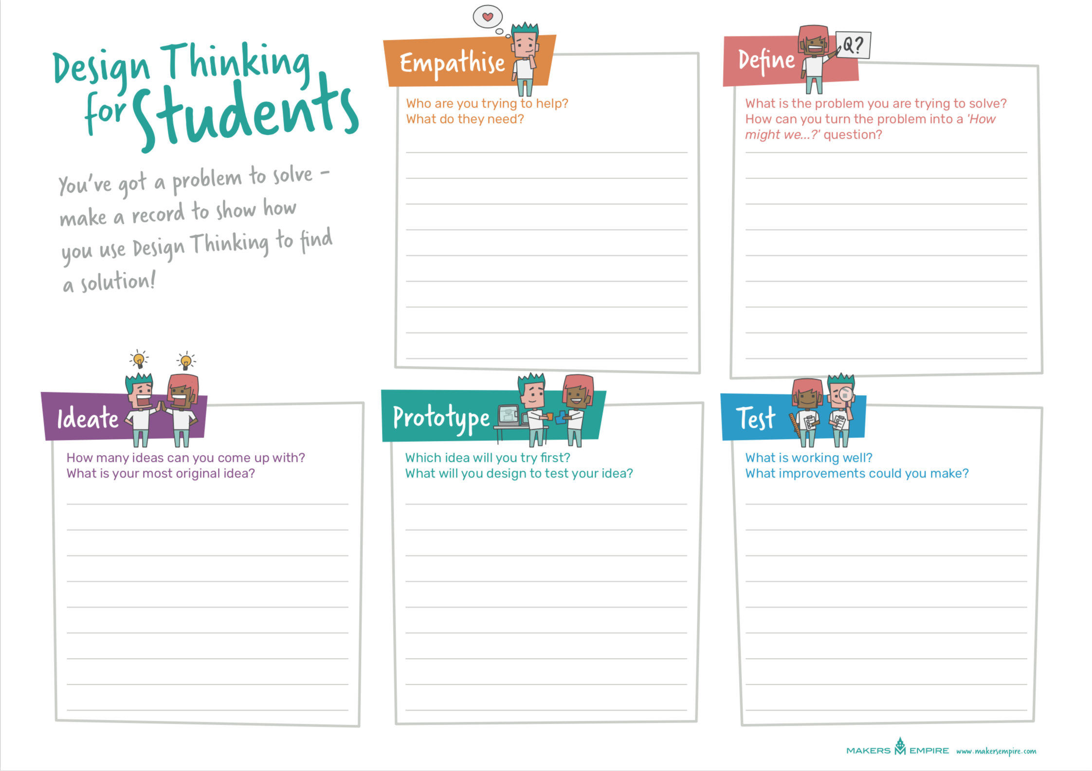 Design Thinking Cycle Worksheet (1 page) – Makers Empire Design Thinking Cycle Worksheet (1 page) – Makers Empire
