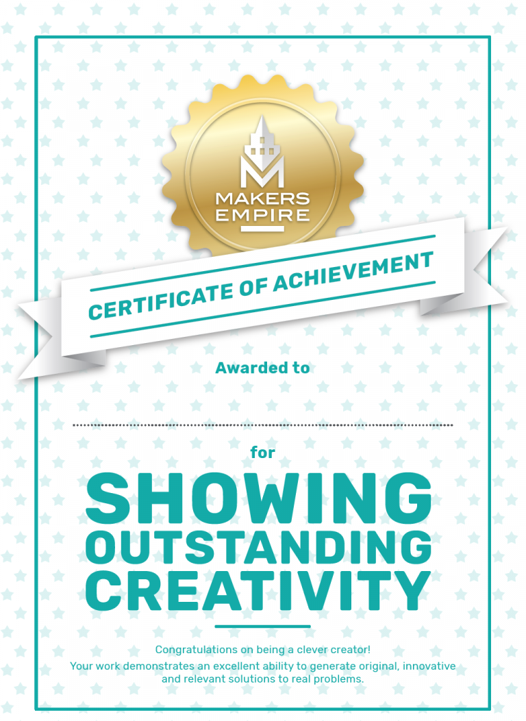 Merit Certificates For Students | Makers Empire